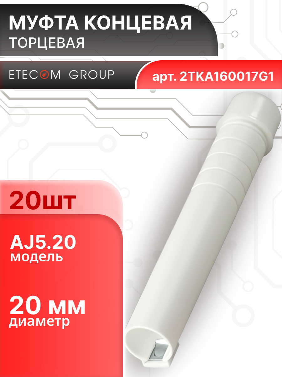 Муфта концевая торцевая D20 для электромонтажной трубы AJ5.20 2TKA160017G1 20шт