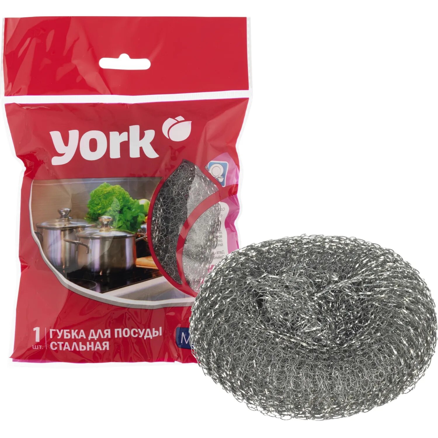 Губка YORK из нерж. стали Мега 1шт/уп.