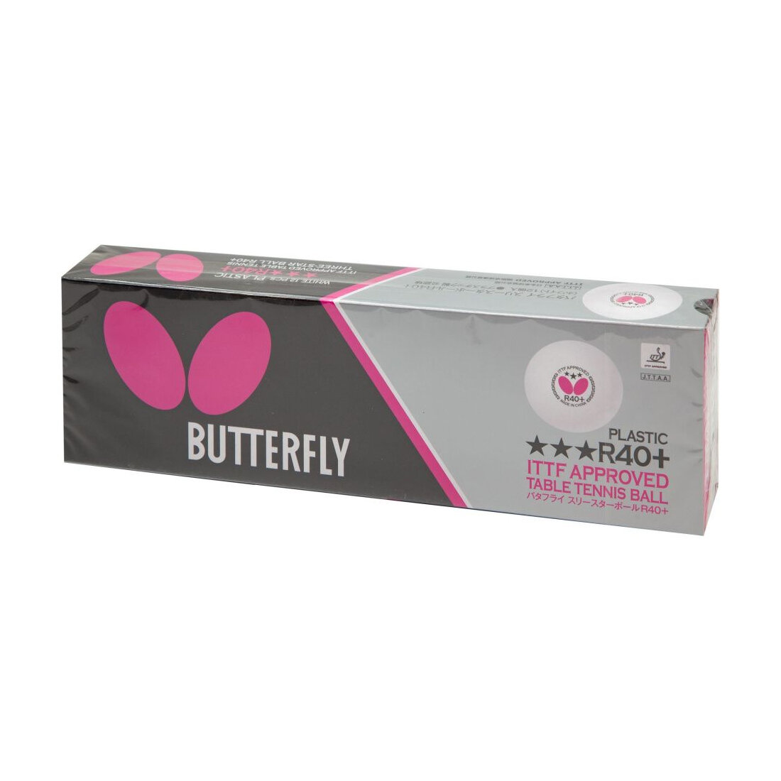 Мячи для настольного тенниса Butterfly 3* R40+, Белые, 12шт 3 звезды