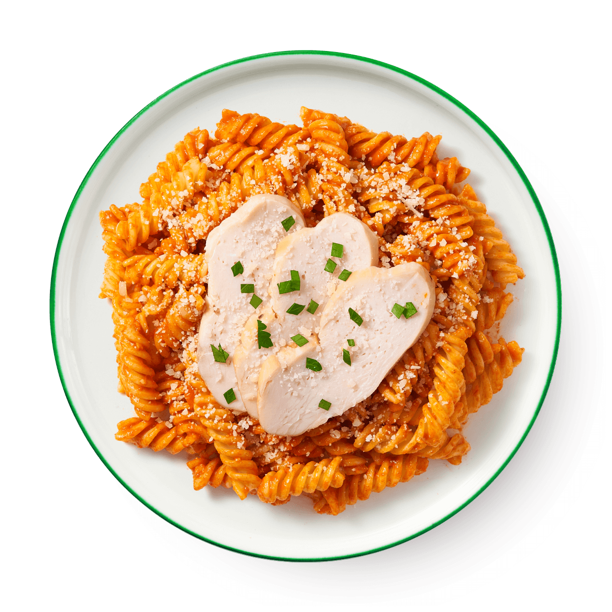Паста Фузилли с соусом Ромеско и куриной грудкой Су-вид Piu Piu