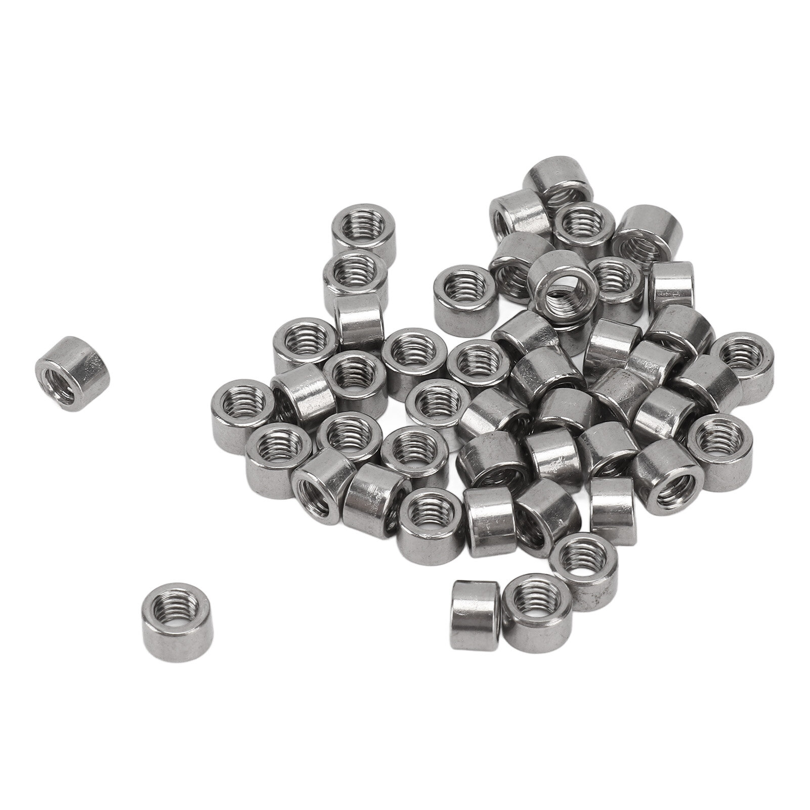 50 Pcs Round Coupling Nut M4x0.7 4mm Length 304 Stainless Steel Sturdy Connector Nuts for Maintenance
