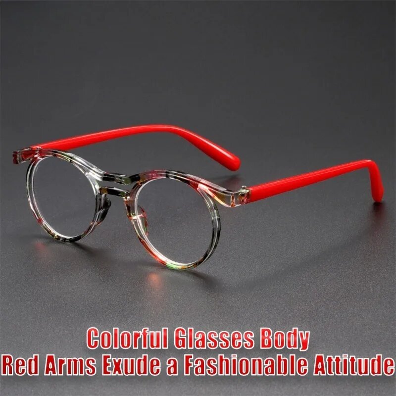 Круглые очки RPXBGUCKARHG для чтения +1.0 +1.5 +4.0 red, Красный, 3.0