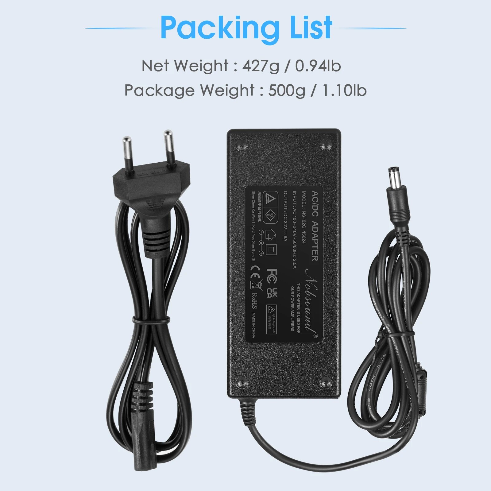 Источник питания 24V 6A EU Plug