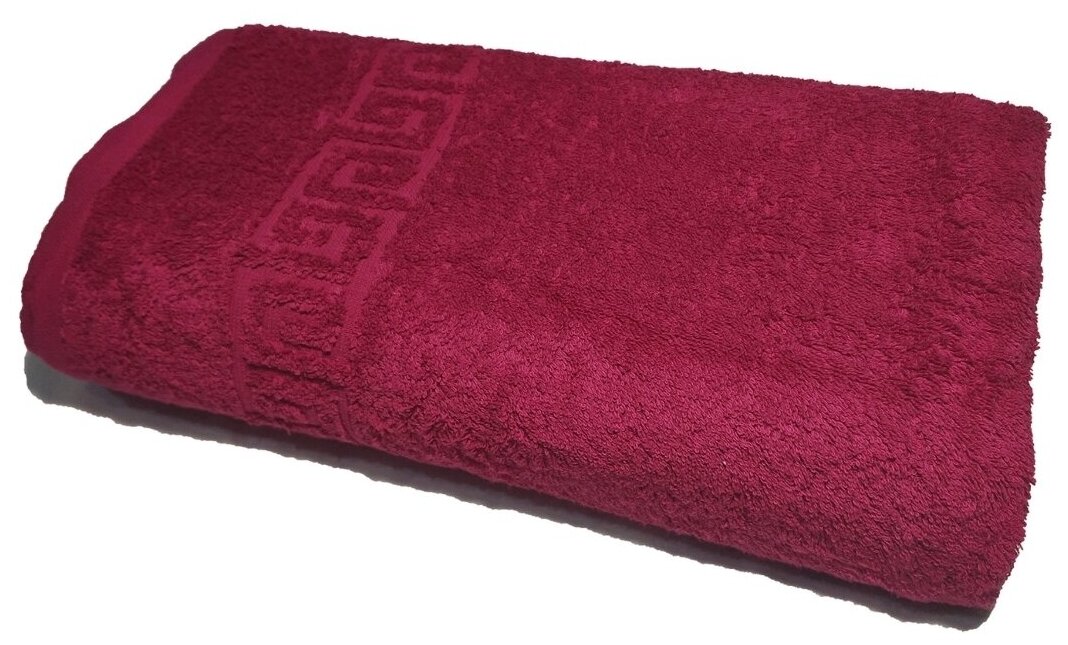 Полотенце банное, махровое, 100х150 см Хлопок 100% 430г/м2 Бордовый