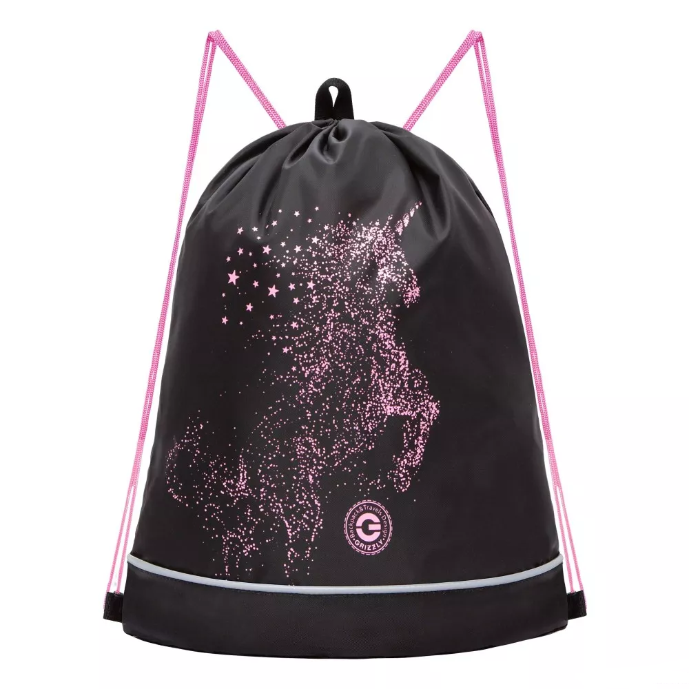 Мешок для обуви GRIZZLY, OM-30-8 черный, 38х50х11 см