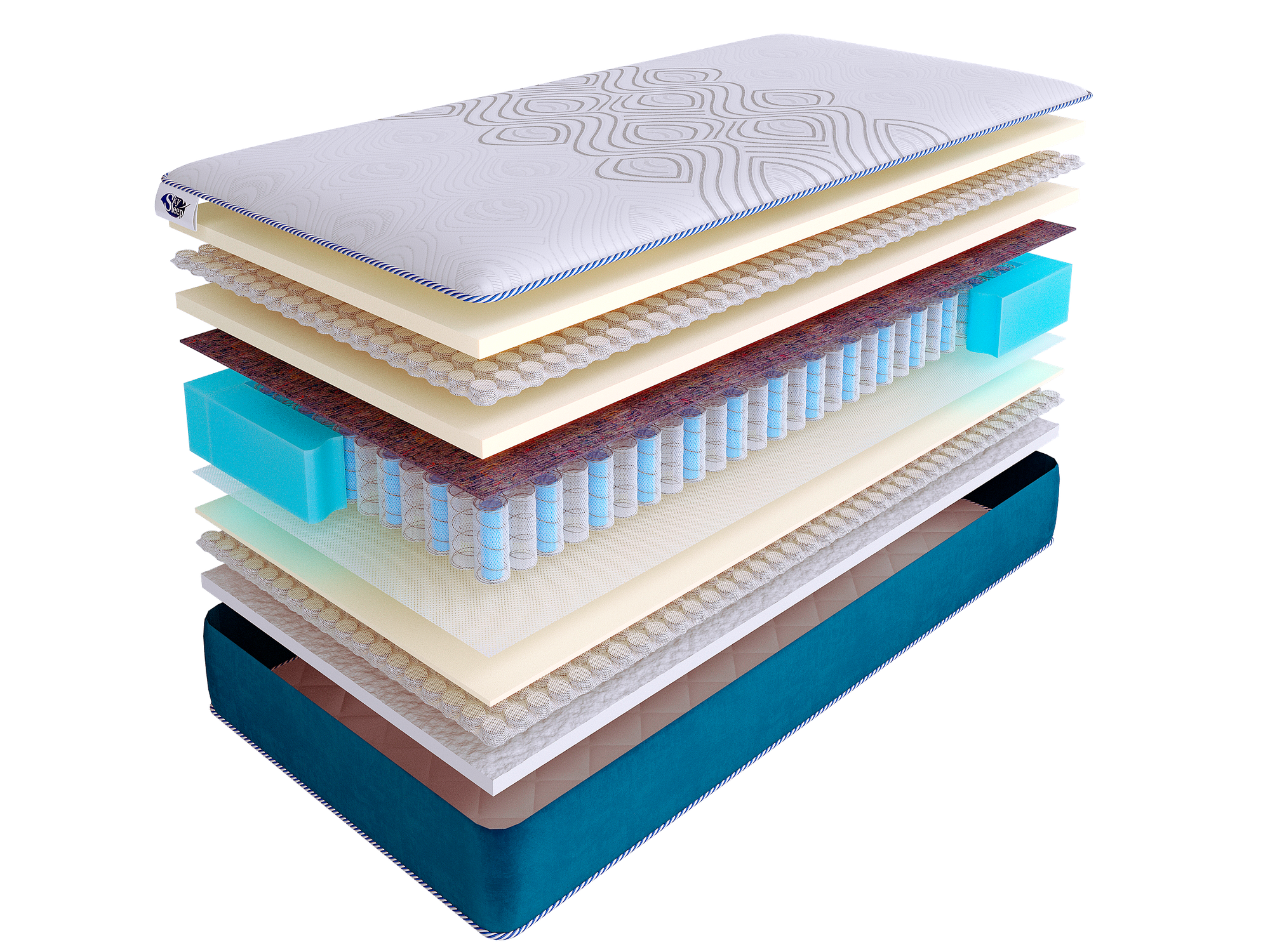 Ортопедический матрас с эксклюзивным высоким уровнем комфорта SkySleep SUPREME NANO Harmony DS на кровать 150x220