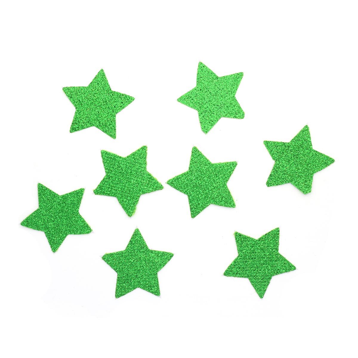 Набор декоративных элементов из ткани 'Звездочки', 35*0,5мм, 8шт (упак) (зелёный)