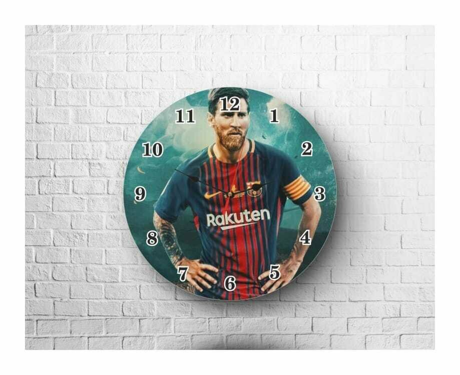 Часы настенные GOODbrelok круглой формы, диаметр 20 см, с принтом "Лионель Месси" - 15