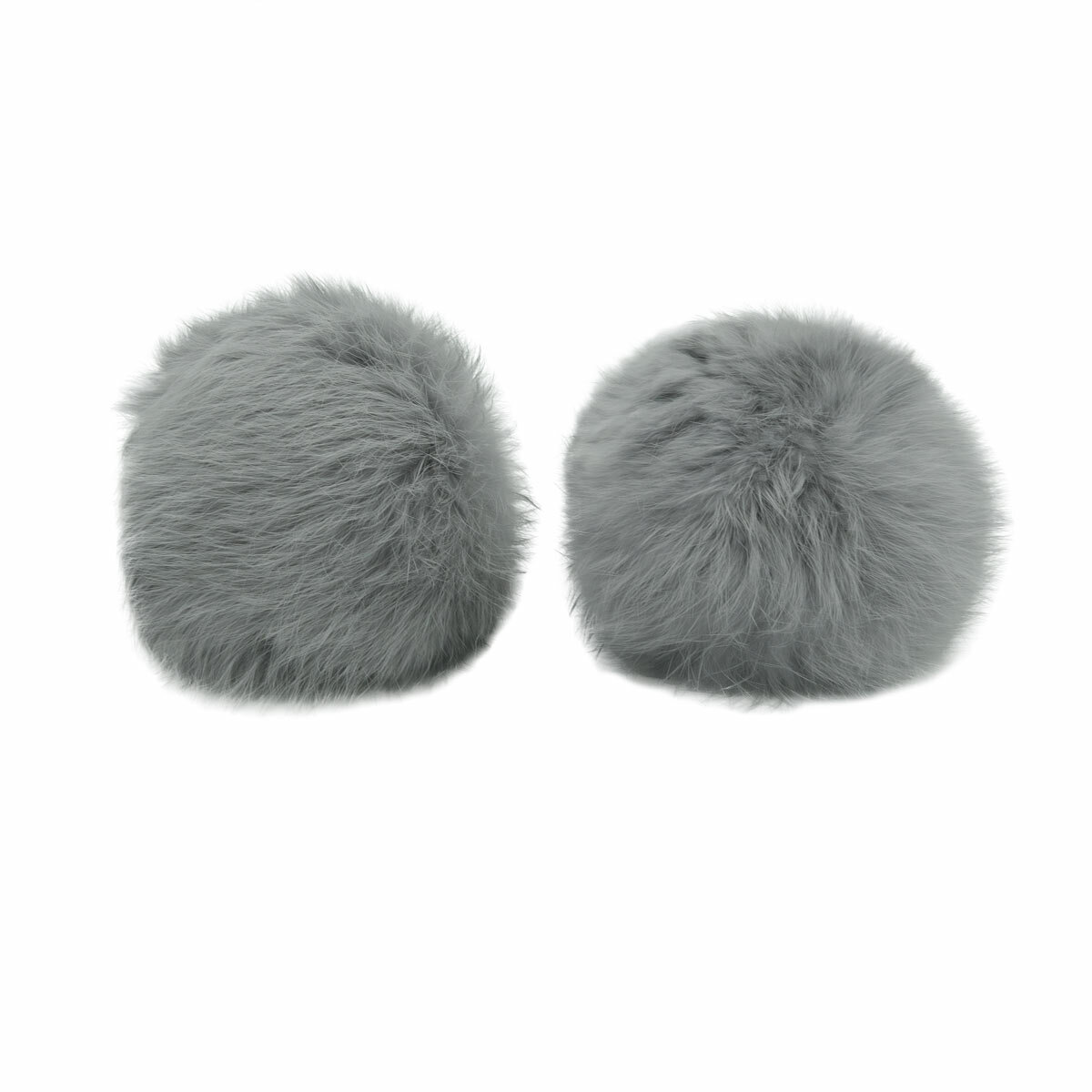 Помпон из натурального меха (кролик), d-10см, 2шт/упак (D св. серый)