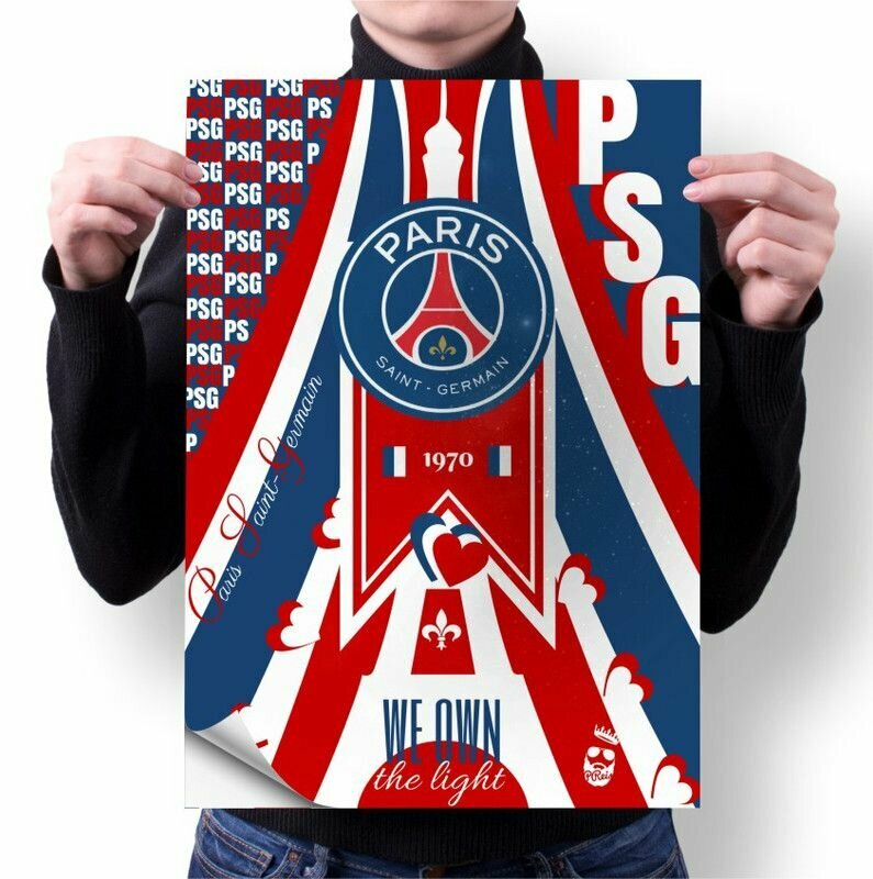 Плакат А1 принт ФК ПСЖ, Paris Saint-Germain - 0001