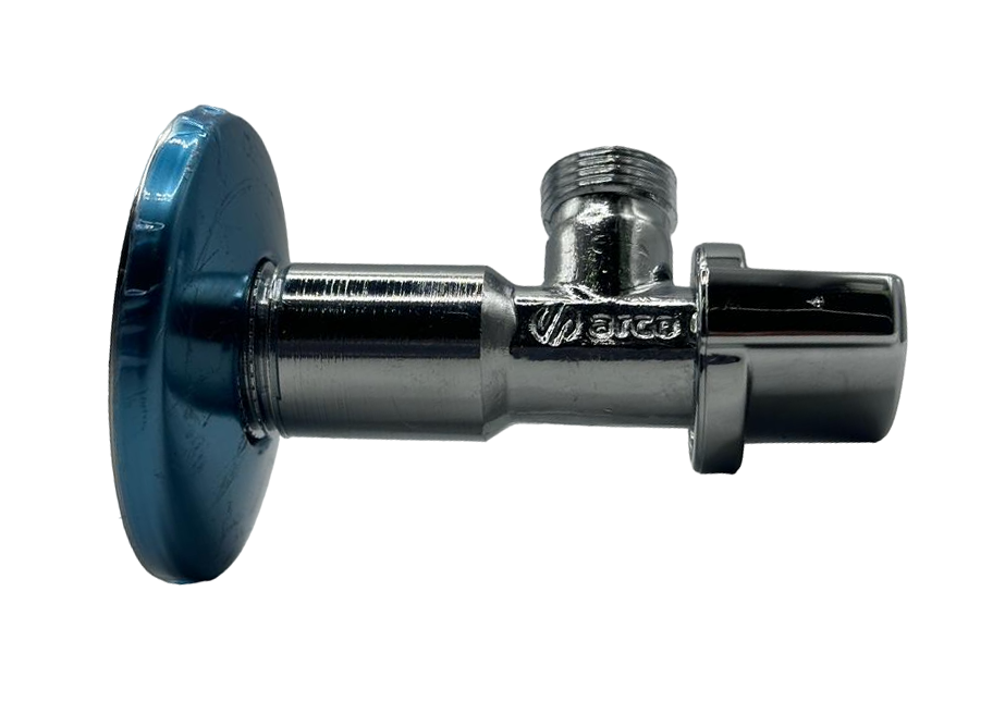 Кран шаровой угловой НP, без гайки, бабочка, хром, ARCO А-80, арт. NOV21, 1/2" х 3/8"