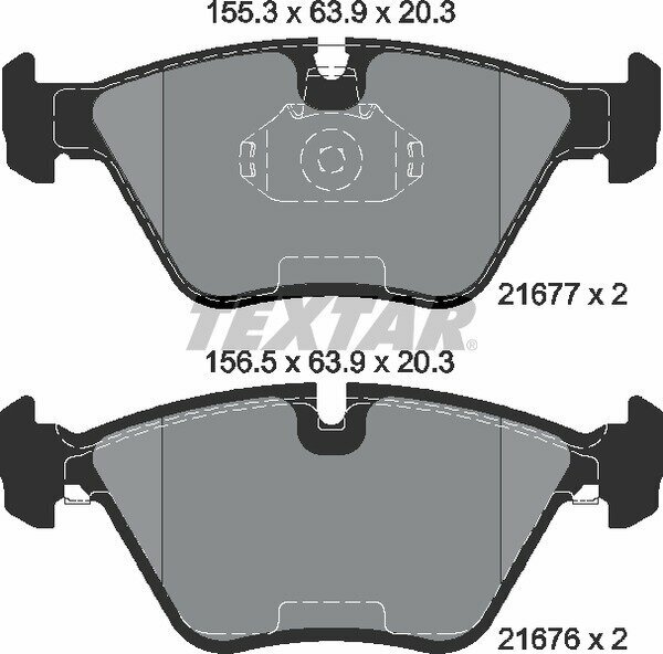 Колодки передние с противошумной пластиной Q+ BMW BMW BRILLIANCE TEXTAR 2167703