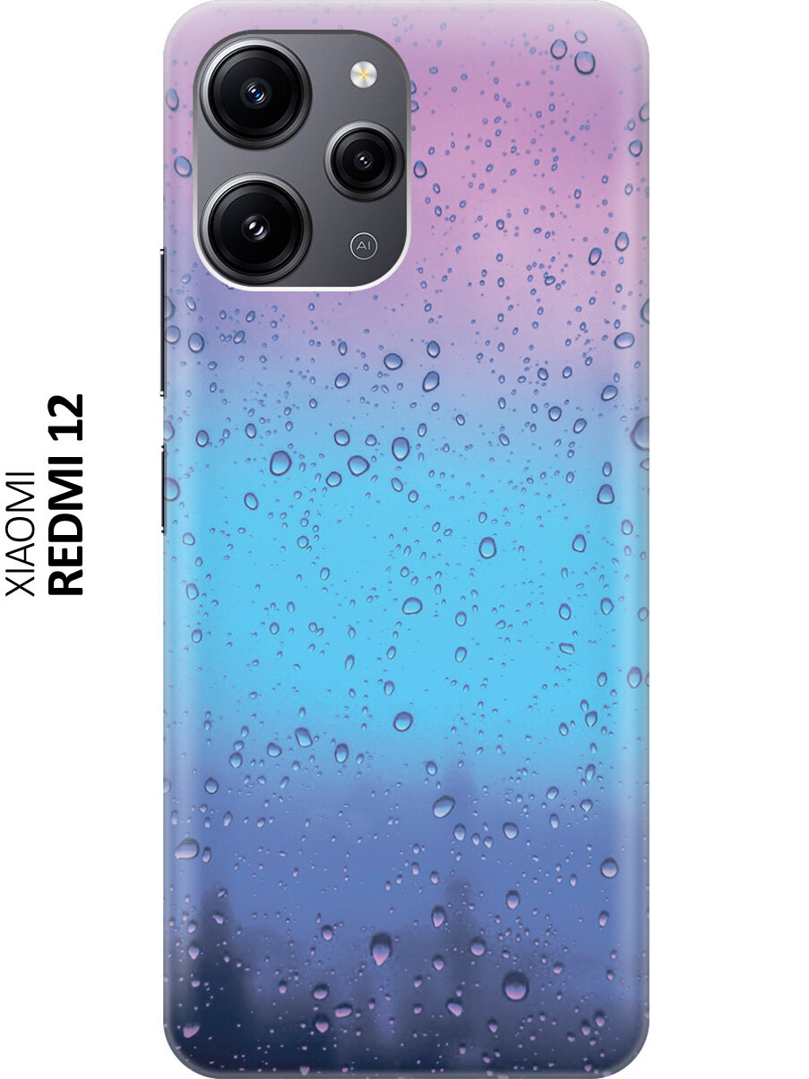Силиконовый чехол на Xiaomi Redmi 12, Сяоми Редми 12 с принтом "Капли на стекле"