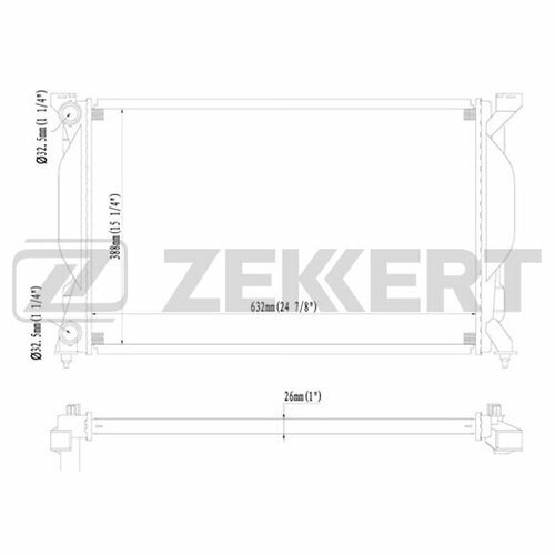 Основной радиатор (двигателя) ZEKKERT MK1430 для Audi A4, A6; SEAT Exeo