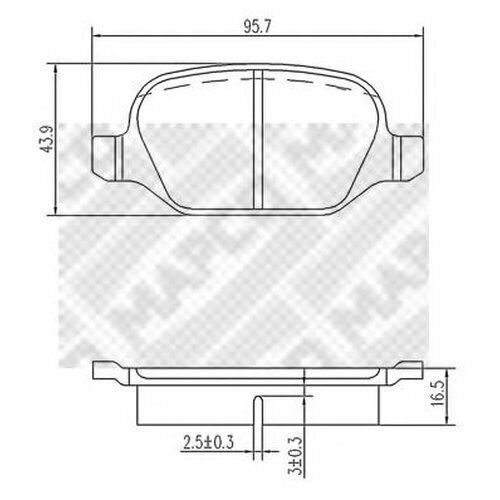 Колодки тормозные дисковые /комплект 4 шт/ Mapco 6716 для Fiat Linea