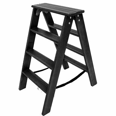 Стремянка деревянная жако двусторонняя 4 ступени, черный