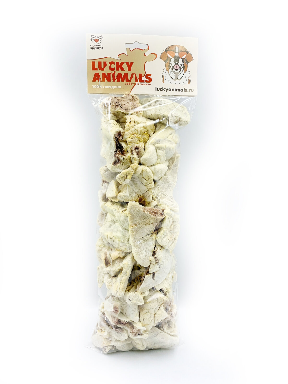 Легкое говяжье L Lucky Animals, для собак, 1 упаковка, 140 грамм