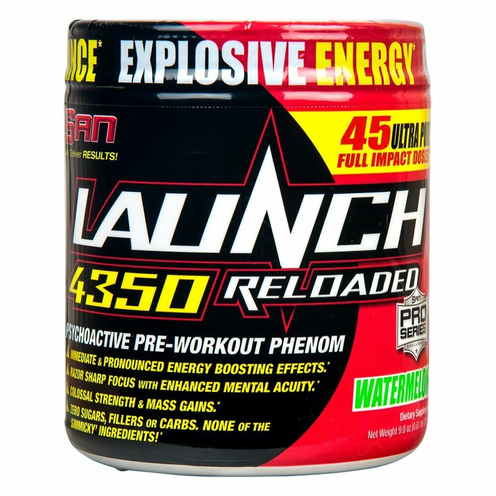 Предтреник SAN Launch 4350 Reloaded, 278 г, Вкус Watermelon / Арбуз