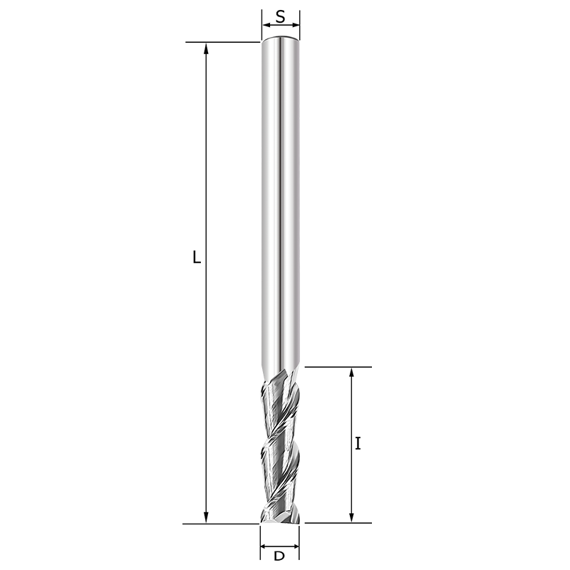 Фреза спиральная Z2 D=6x22x65 S=6 по алюминию, акрилу Rotis 138.062265AL