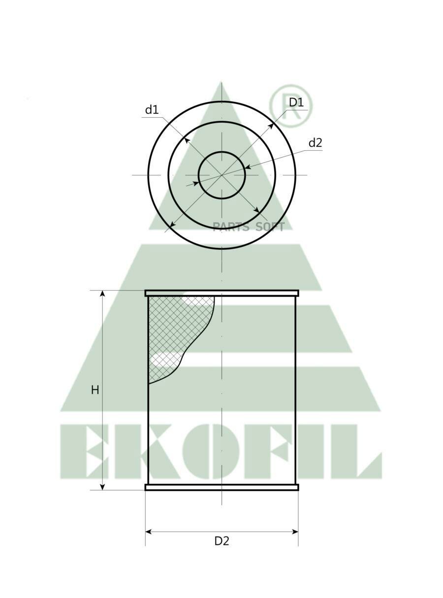 EKO0194 EKOFIL Элемент фильтрующий урал Next воздушный EKOFIL