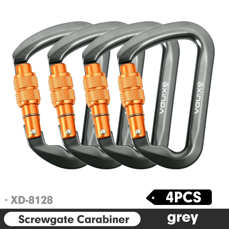 Xinda карабин Screw Gray 4, серый, 4 шт