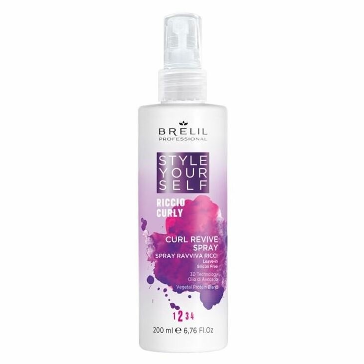 Спрей Brelil Professional Style Your Self Style Your Self Riccio Curly Curl Revive Spray, Несмываемый спрей для восстановления локонов без силиконов, 200 мл