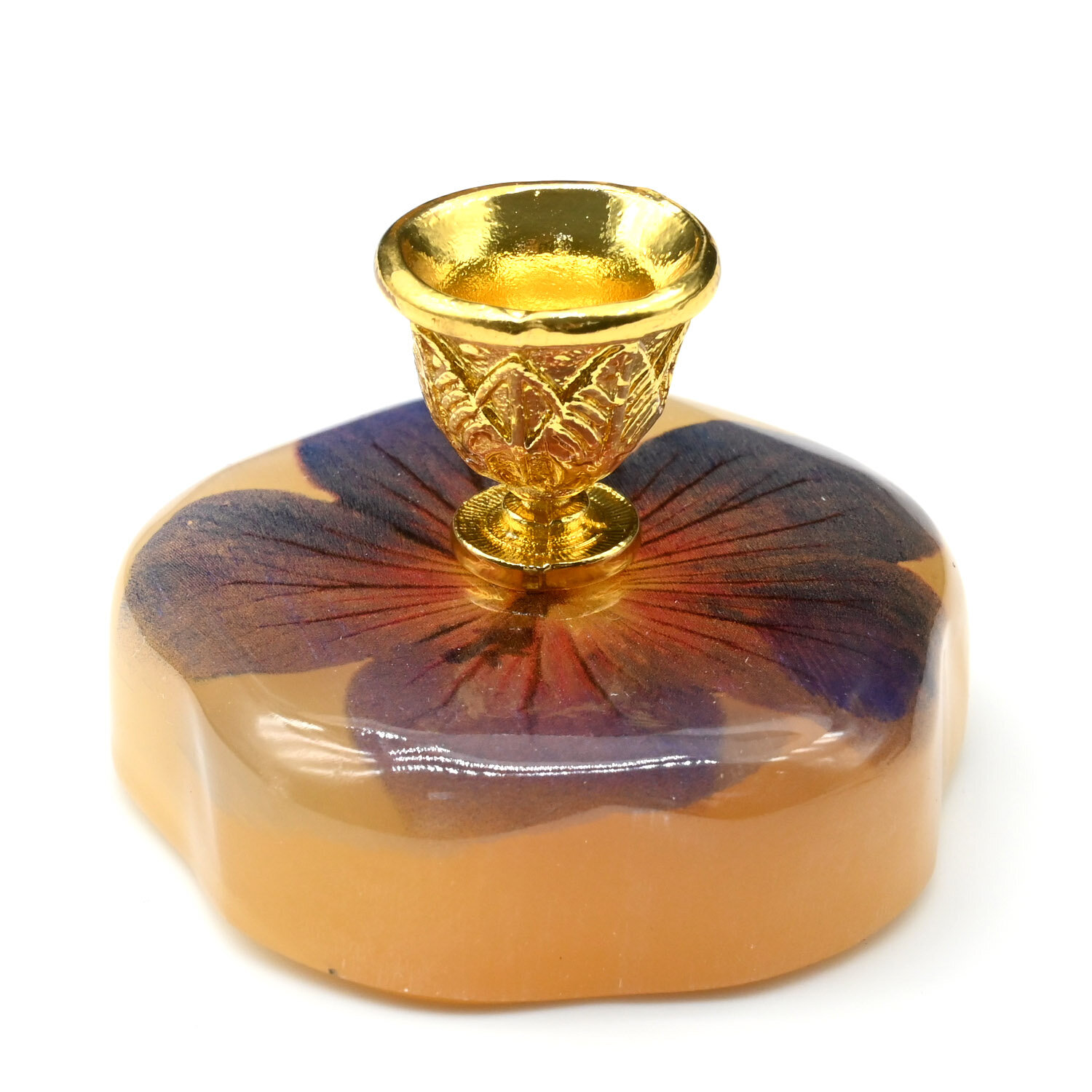 Подсвечник церковный из селенита цветок №11, 48*48*31мм