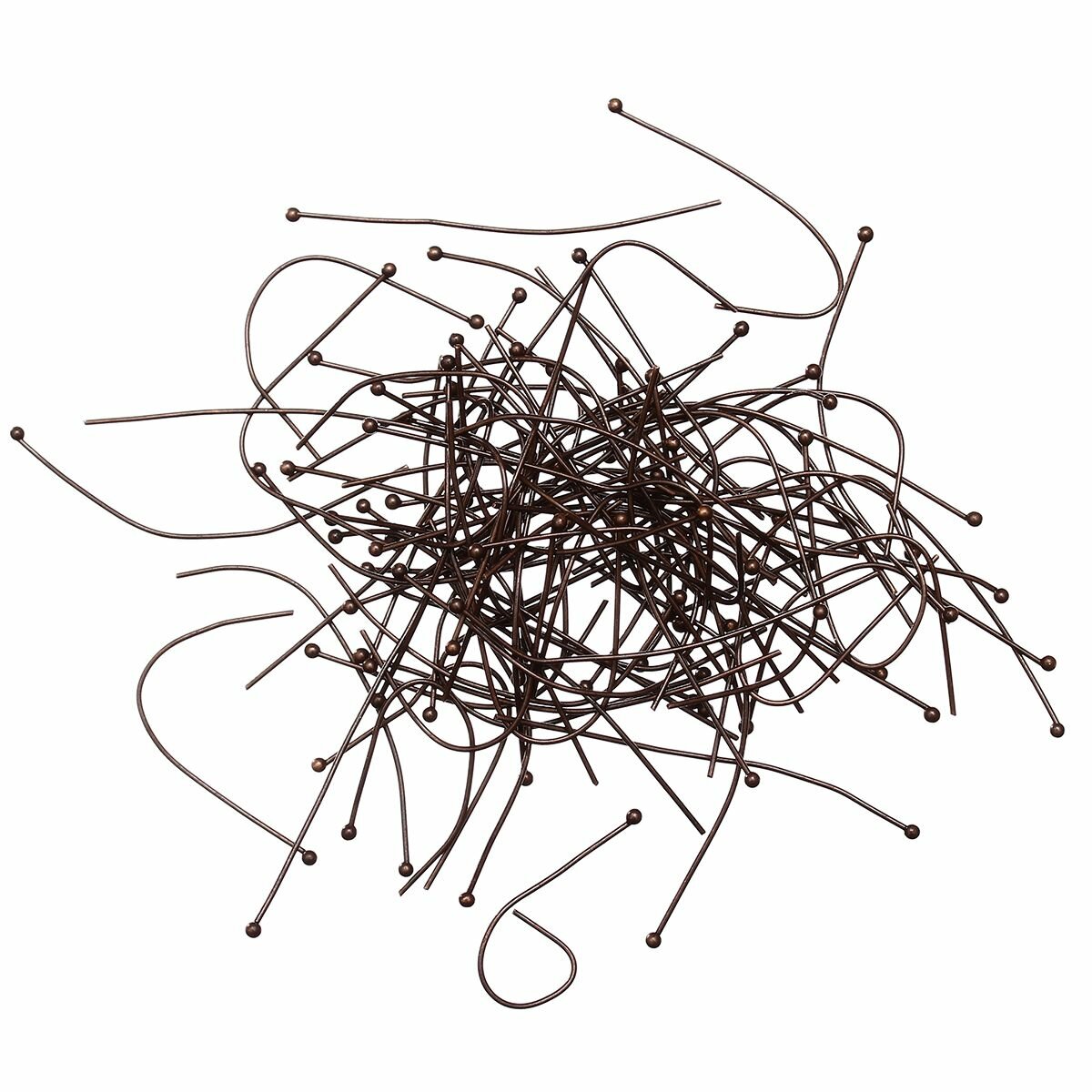 Пины с шариком, 42х0.644мм, базовый материал - латунь, медно-коричневого цвета, 10 грамм