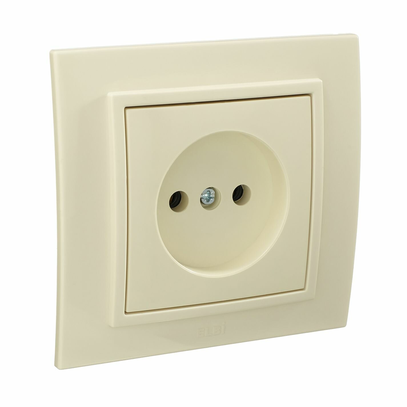 Розетка EL-BI Zena Vega Natural без заземления с рамкой крем 500-010300-215