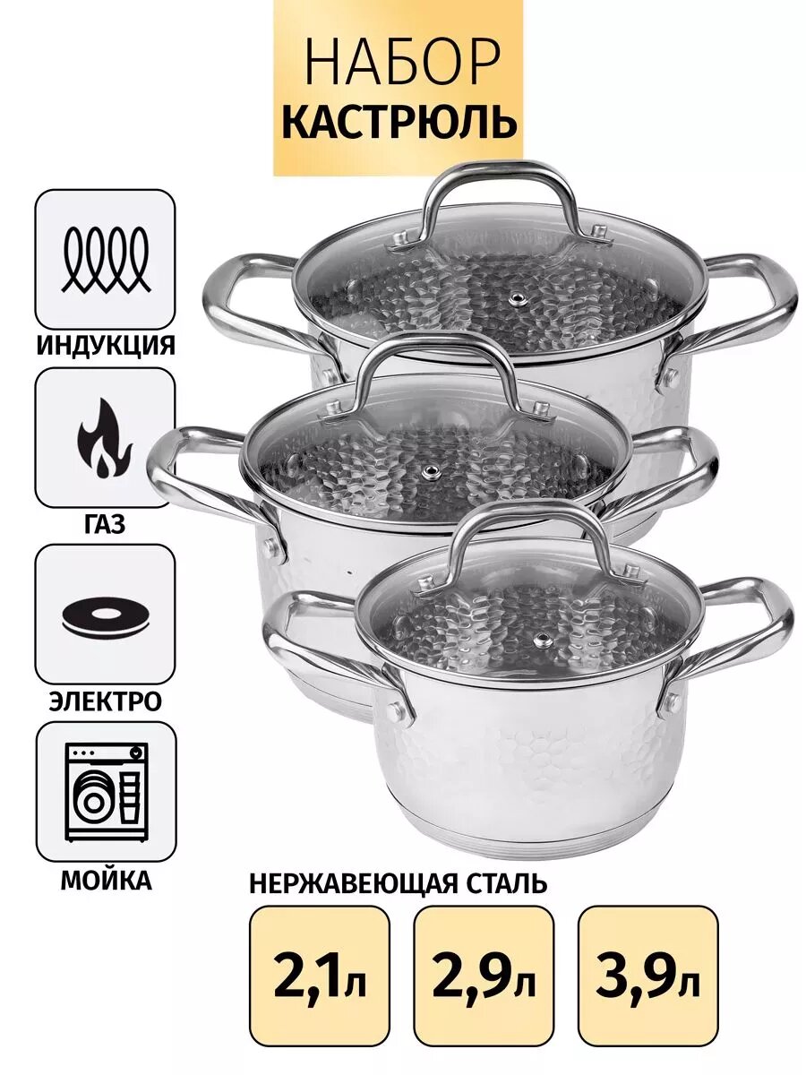 Набор кастрюль из нержавеющей стали