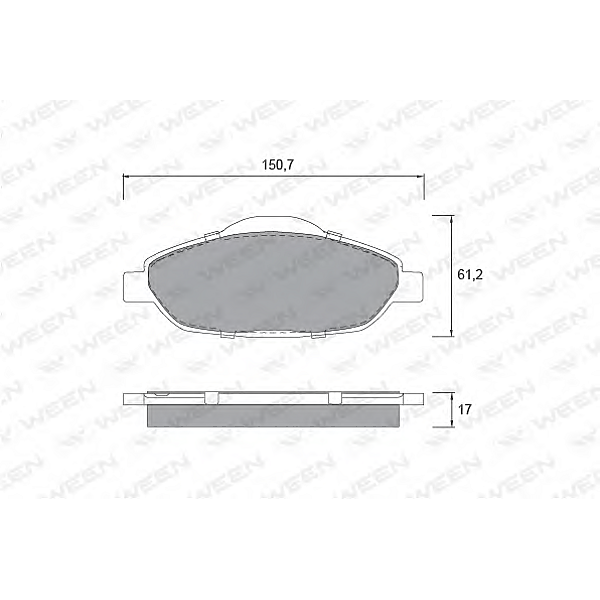 WEEN 151-1326 (425393 / 425426) тормозные колодки дисковые передние Peugeot (Пежо) 308 3008 408