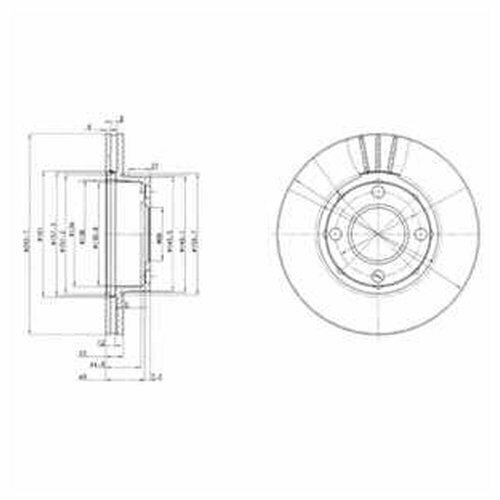 Диск тормозной передний Delphi BG2668 для Audi 80 (1991-1995), Audi Cabriolet (1991-2000), Audi Coupe (1988-1996)