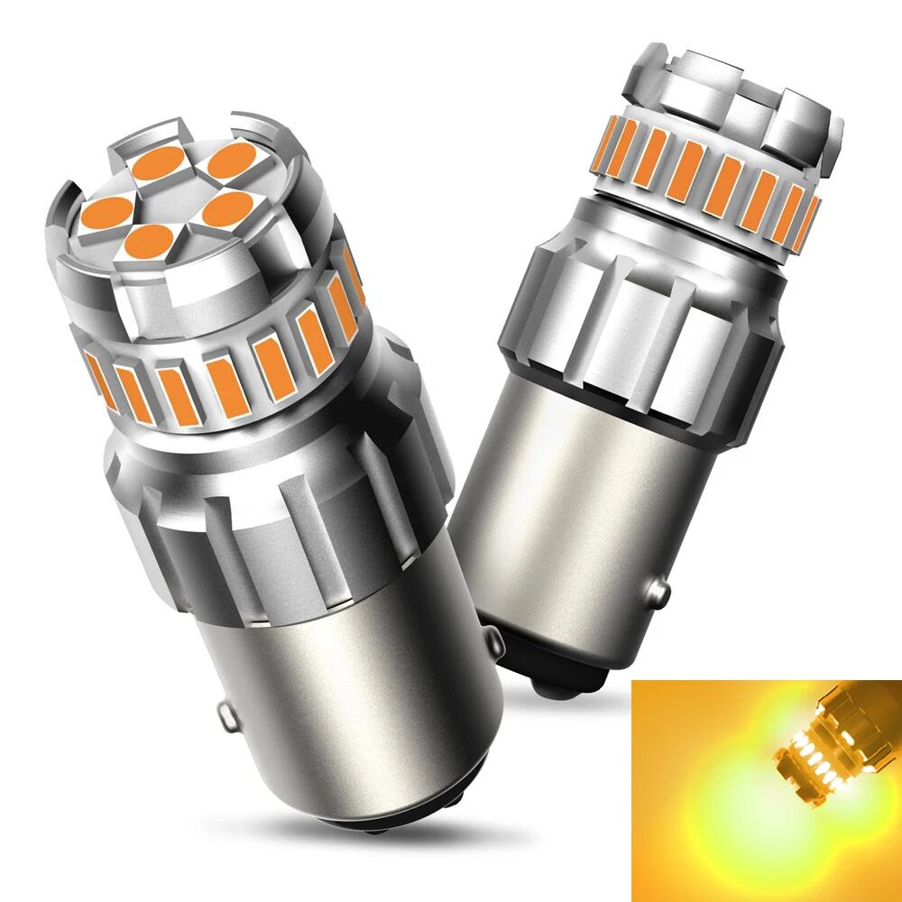 AUXITO 2шт. 1157 LED Оранжевый, Bay15d, P21/5W
