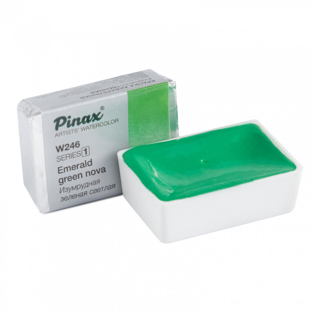 Pinax Акварель "Artists" в кювете, Изумрудная Зеленая Светлая, 2,5мл, W246
