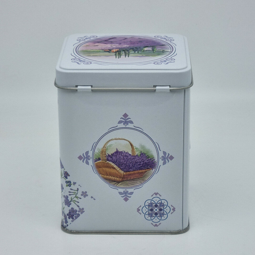 Черный чай с лавандой 80гр в железной банке Лаванда 3