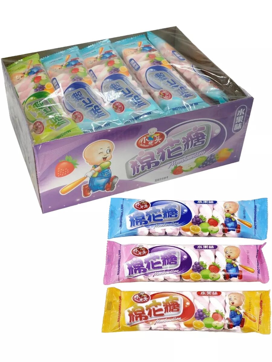 Маршмеллоу с фруктовыми вкусами 18 г * 30 шт