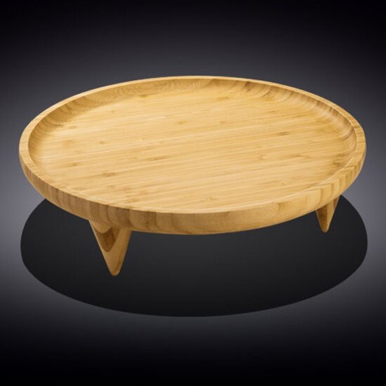 Блюдо Wilmax England круглое на ножках 30,5 см бамбук