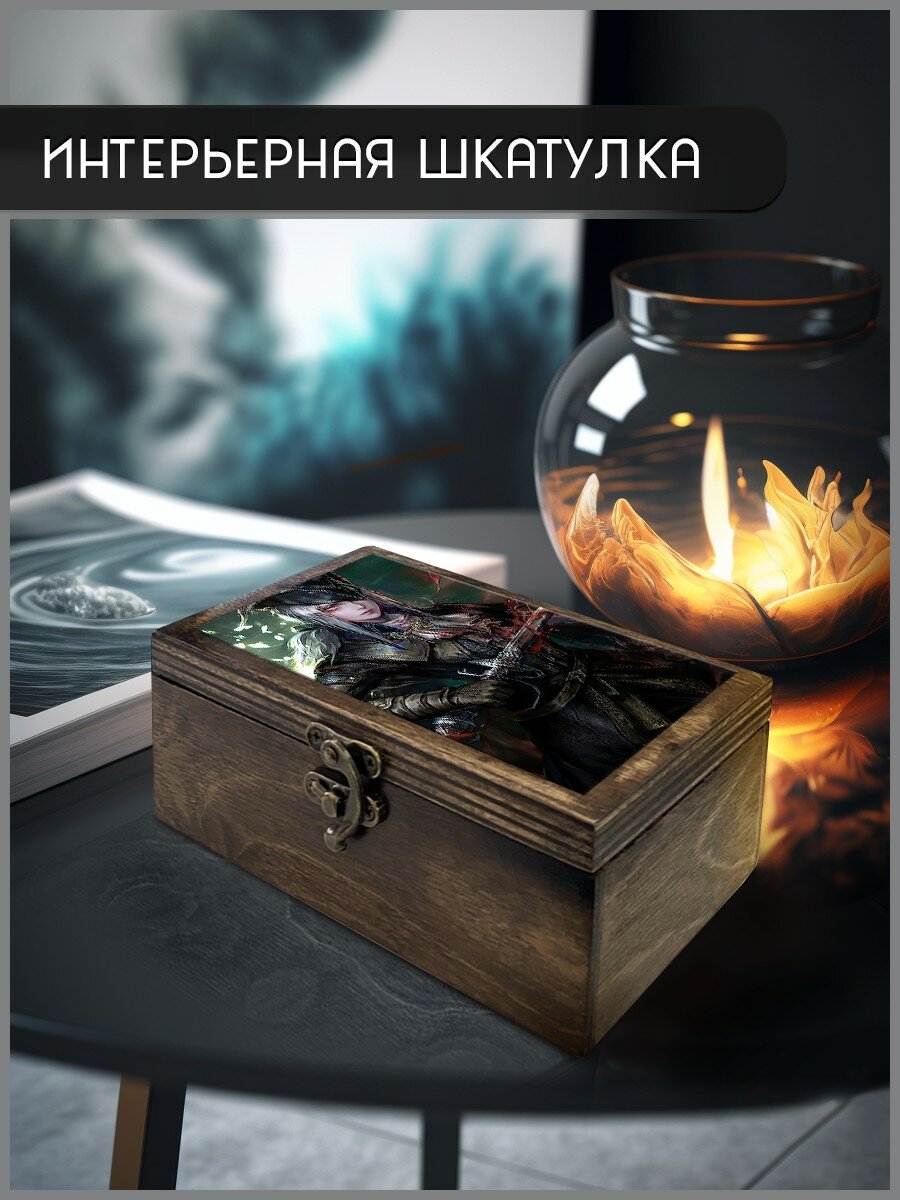 Шкатулка интерьерная для украшений универсальная 16x10x6 см игра Bloodborne (Бладборн, Леди Мария, соулс, атмосфера, PS) - 2152