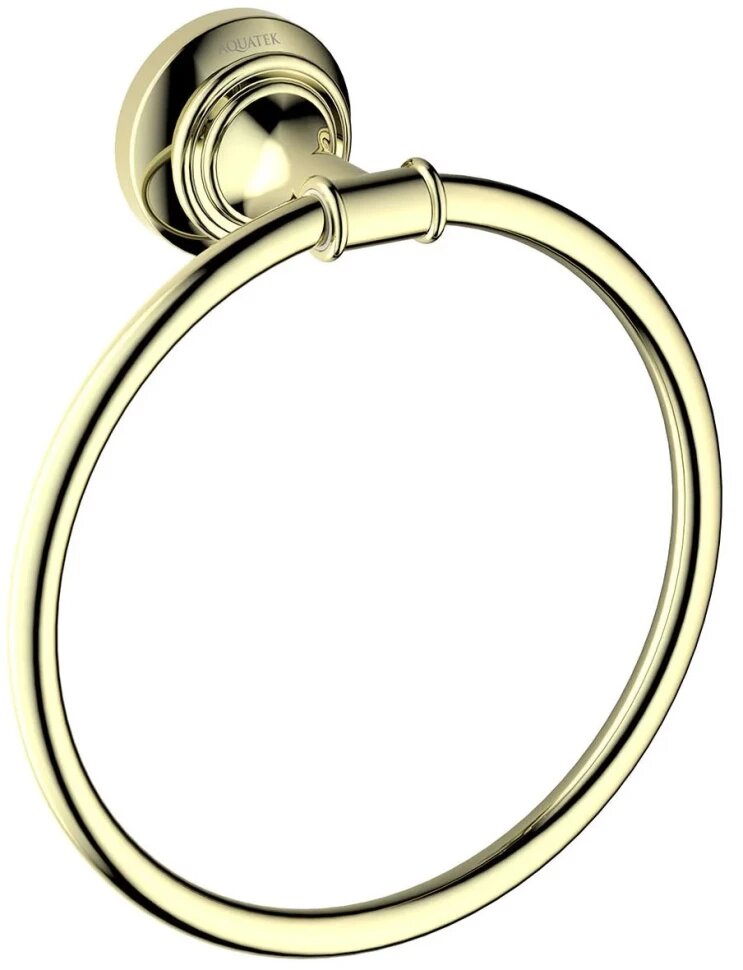 Полотенцедержатель кольцо Aquatek Классик AQ4512PG золотой
