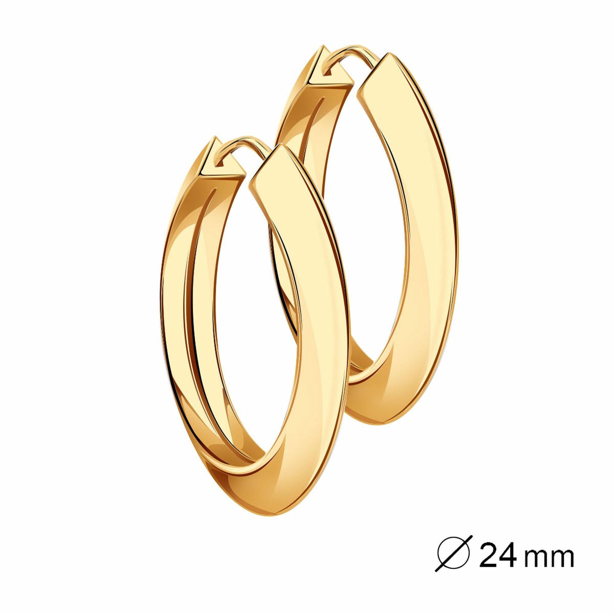 Серьги конго, красное золото, 585 проба