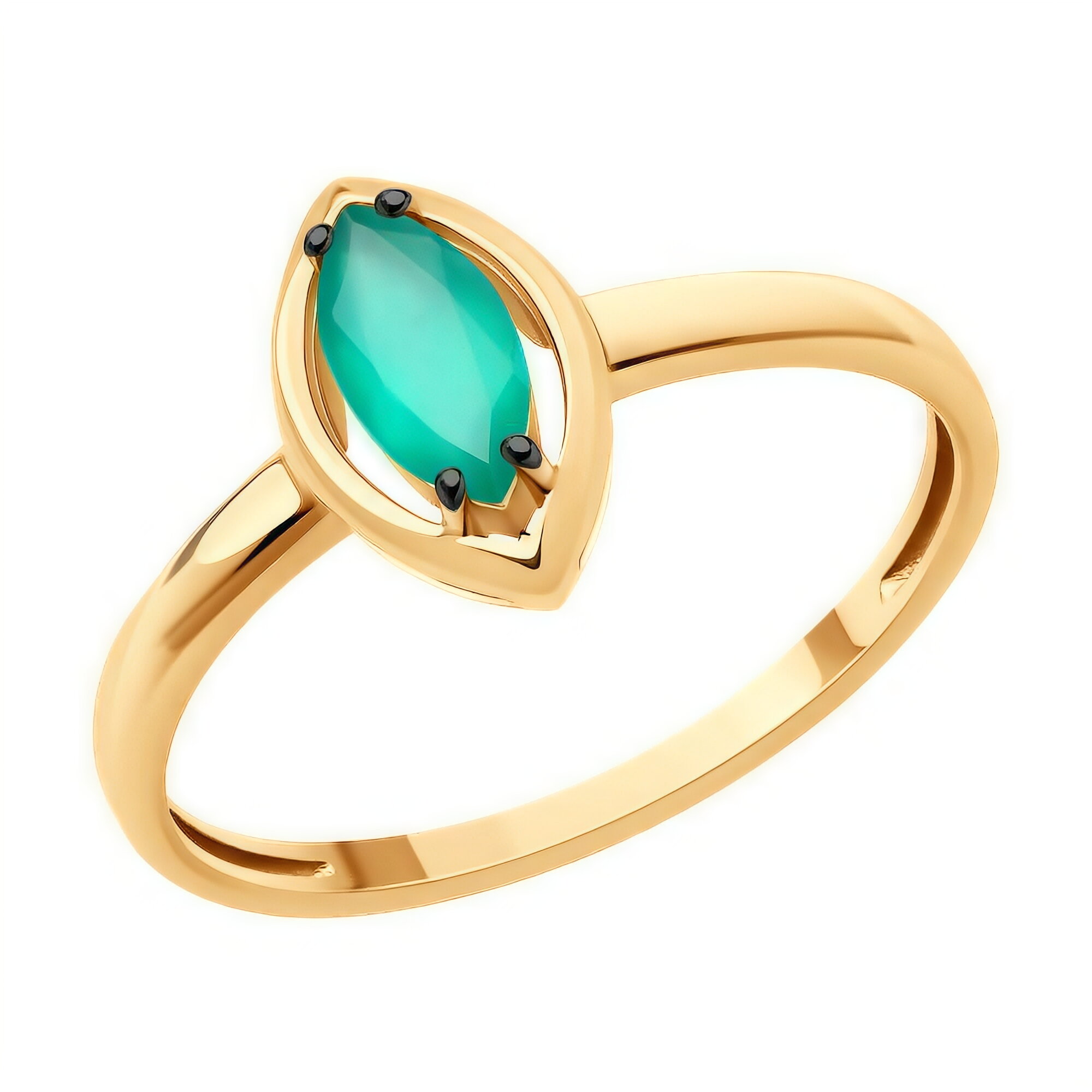 Кольцо, красное золото, 585 проба, агат