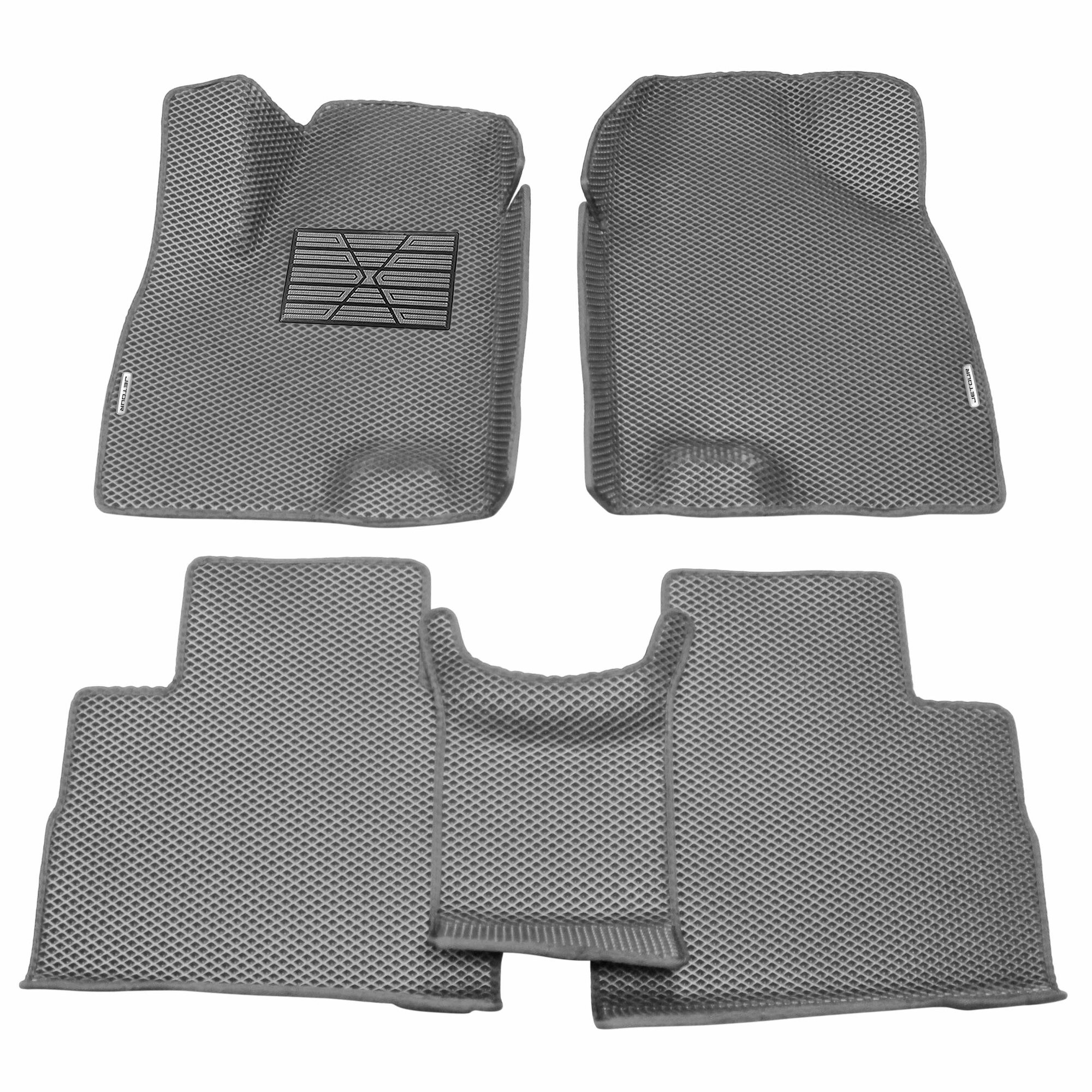 Автомобильные коврики (автоковрики) с 3D бортами ЭВА / EVA / ЕВА для Jetour Dashing / Джетур Дашинг / 2022 - н. в. + подпятник + 2 логотипа