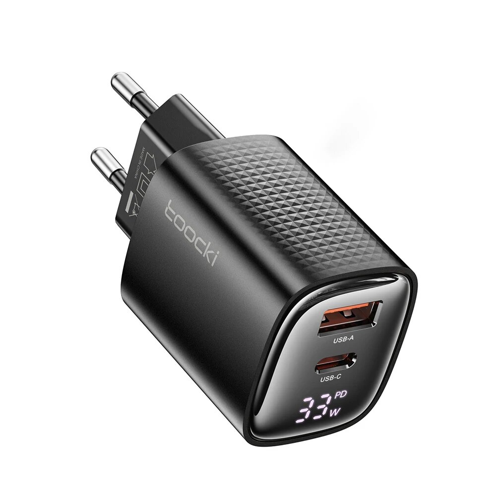 Toocki 33W зарядное устройство USB Type-C, KR Plug, дисплей