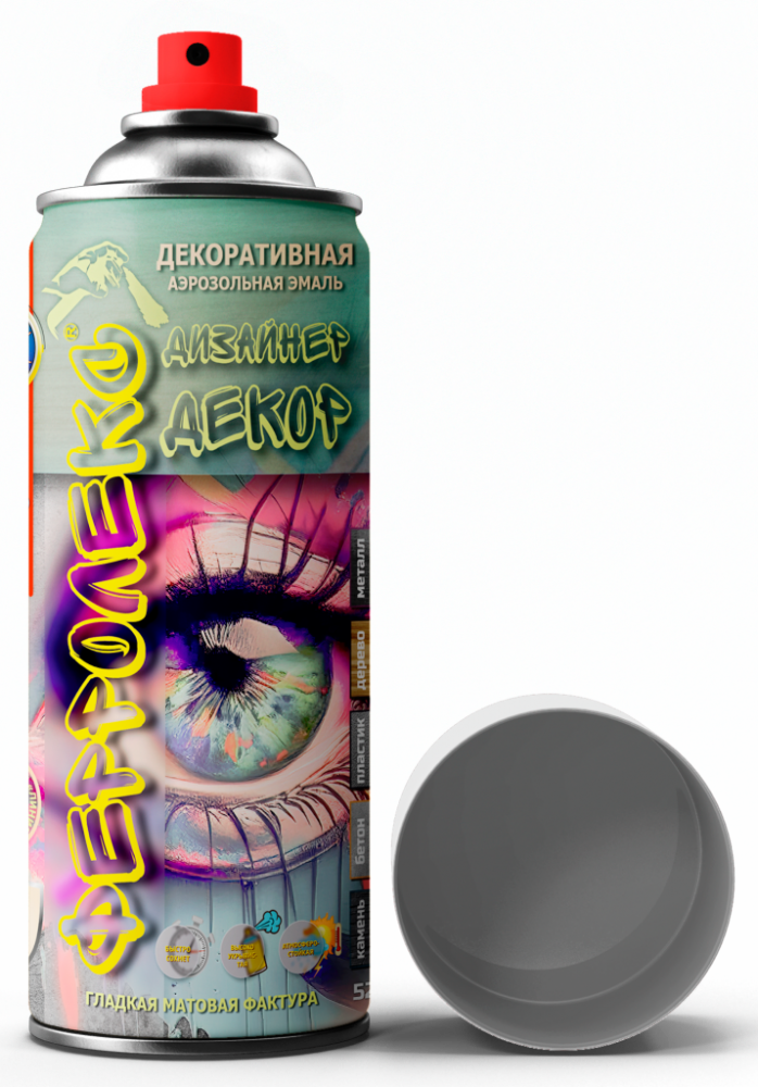 Ферролекс Дизайнер «декор» Красковия 520мл Снежная Мята, Декоративная Аэрозольная Матовая Эмаль / Красковия.