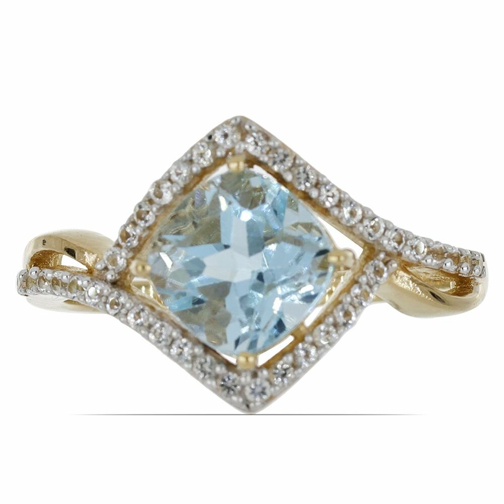 Кольцо, серебро, 925 проба, топаз