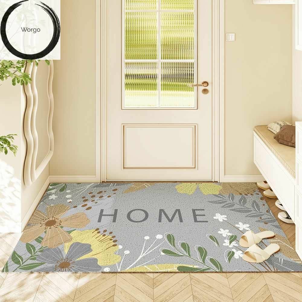Ковер безворсовый на пол DEXI, ковер пвх в прихожую 80 на 120 cm, соскребите пятна и снег, противоскользящая резина Worgo