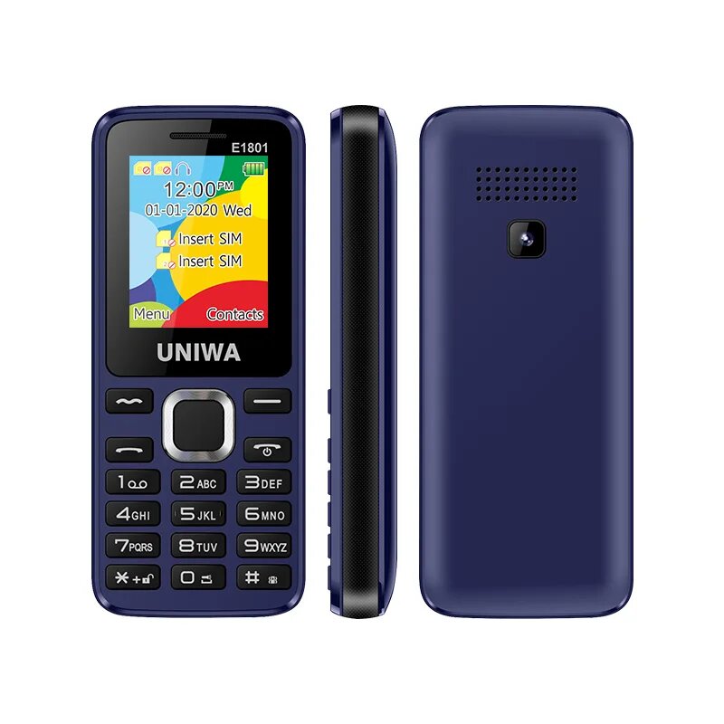 UNIWA E1801, голубой, 2 SIM, 800 мАч