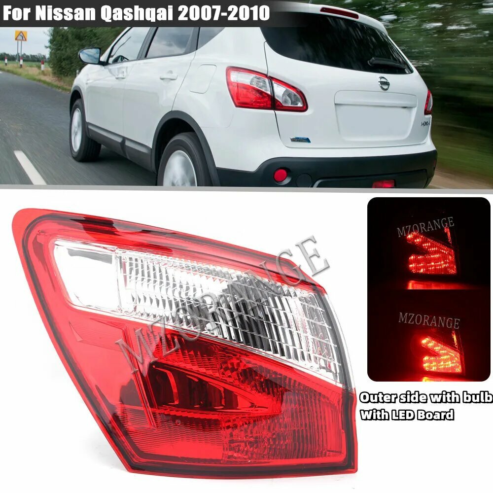 Задний Внешний Фонарь Для Nissan Qashqai 2008-2015, Европейская Версия, Материал ABS, Красный Цвет, Стоп-сигнал, Габаритные Огни