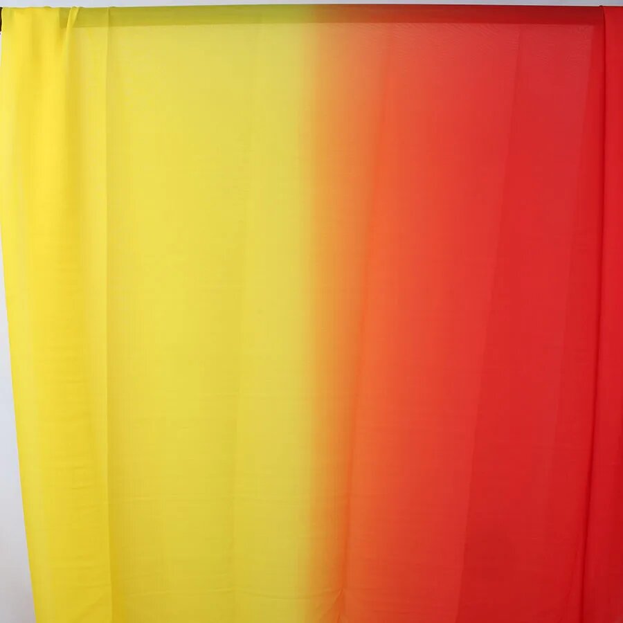 Шифоновая ткань AnnyCraft двухцветная градиентная 100D Yellow to Red