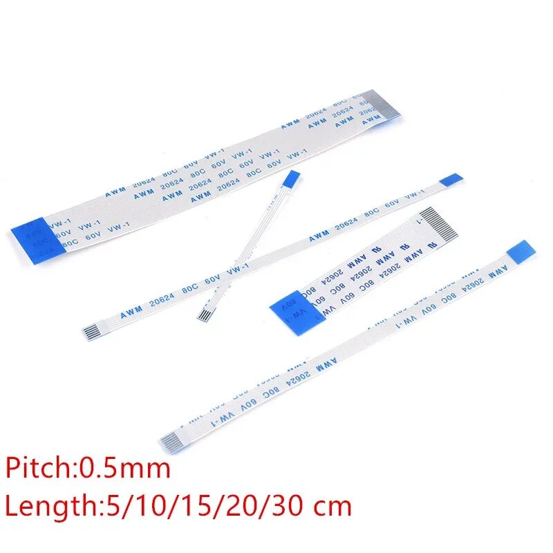 FFC FPC кабель 0.5 мм 4-60 Pin 5 pin, 20cm ( 10pcs ), Reverse Direction